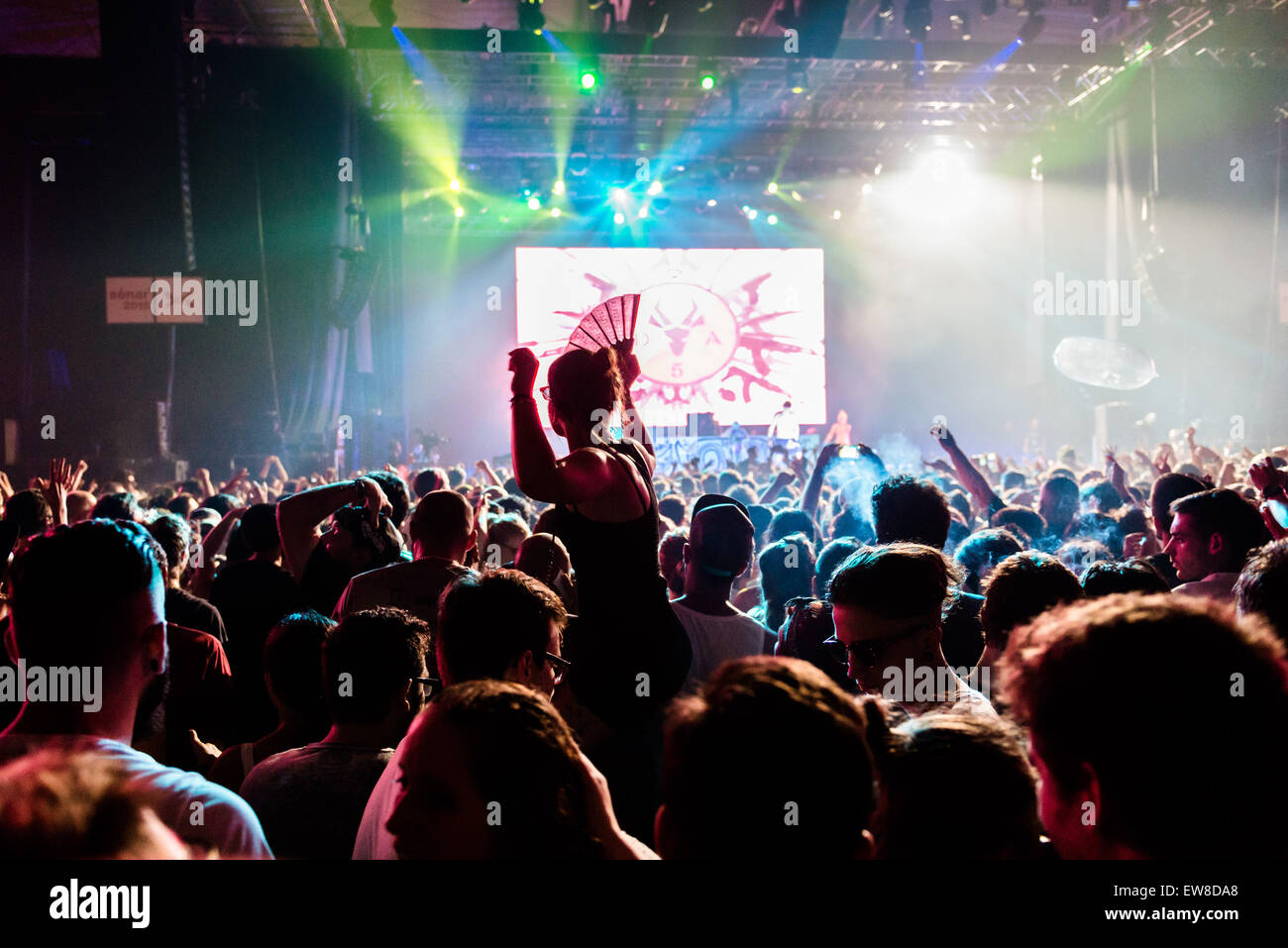 Barcelona, Catalonia, Spain. 20th June, 2015. Festival goers move to ...