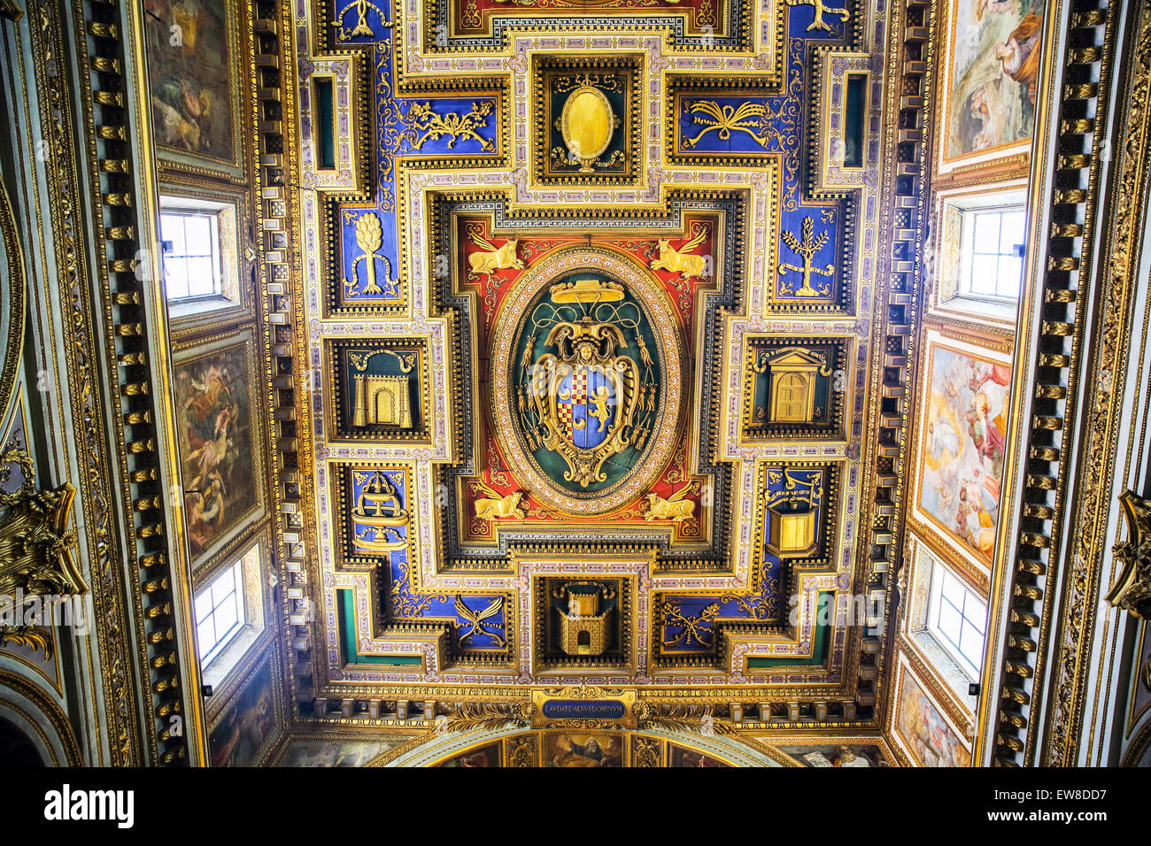 Ceiling of the San Marcello al Corso church in Rome Stock Photo - Alamy