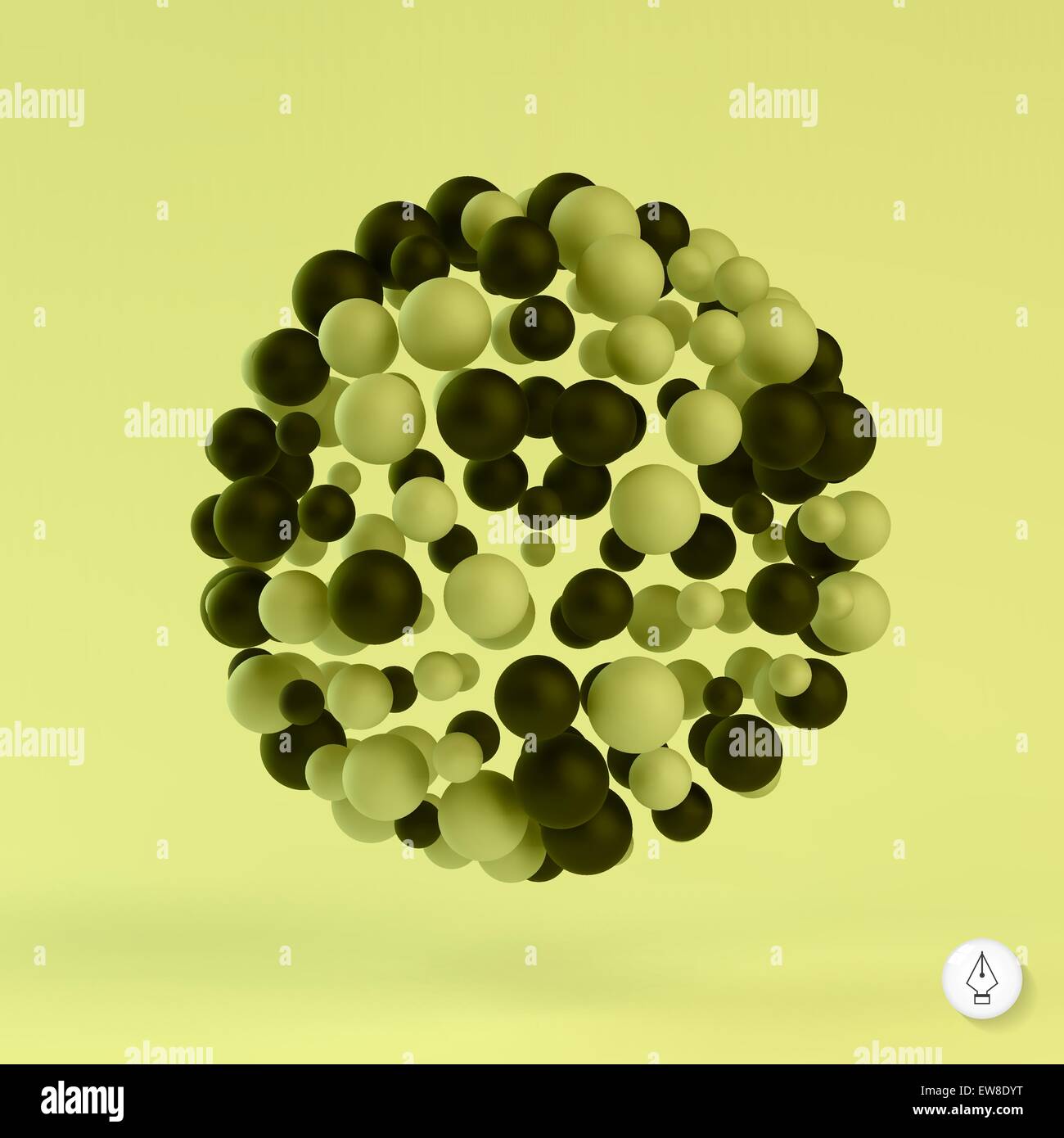 Molecular structure with spheres. 3d vector Illustration. Can be used ...