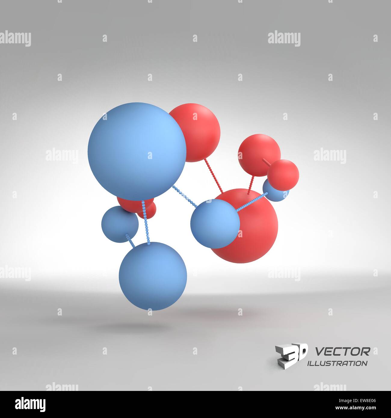 Molecular structure with spheres. 3d vector Illustration. Can be used ...