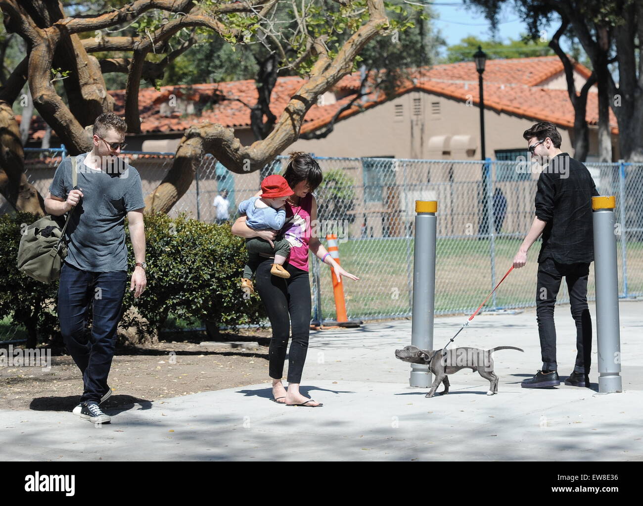 Josh Dallas spends quality time with his son Oliver and his nanny at a ...