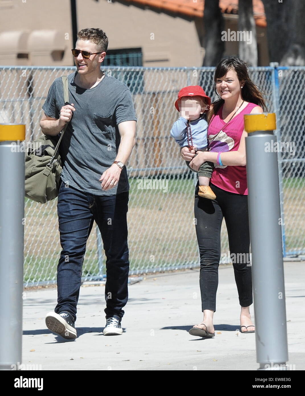 Josh Dallas spends quality time with his son Oliver and his nanny at a ...