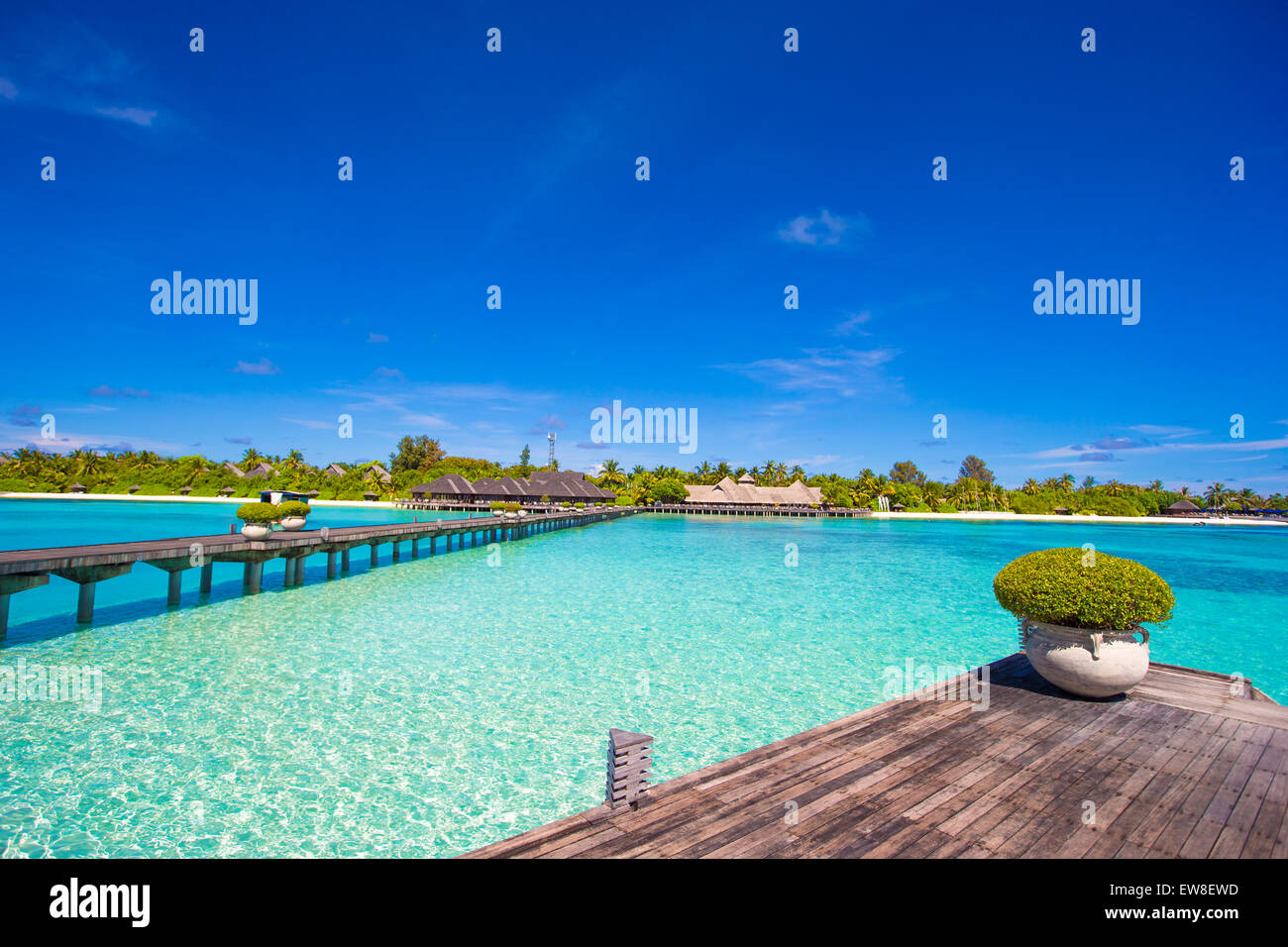 Beautiful tropical view of perfect ideal island Stock Photo - Alamy
