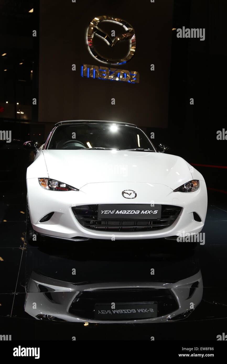ISTANBUL, TURKEY - MAY 30, 2015: Mazda MX-5 in Istanbul Autoshow 2015 ...