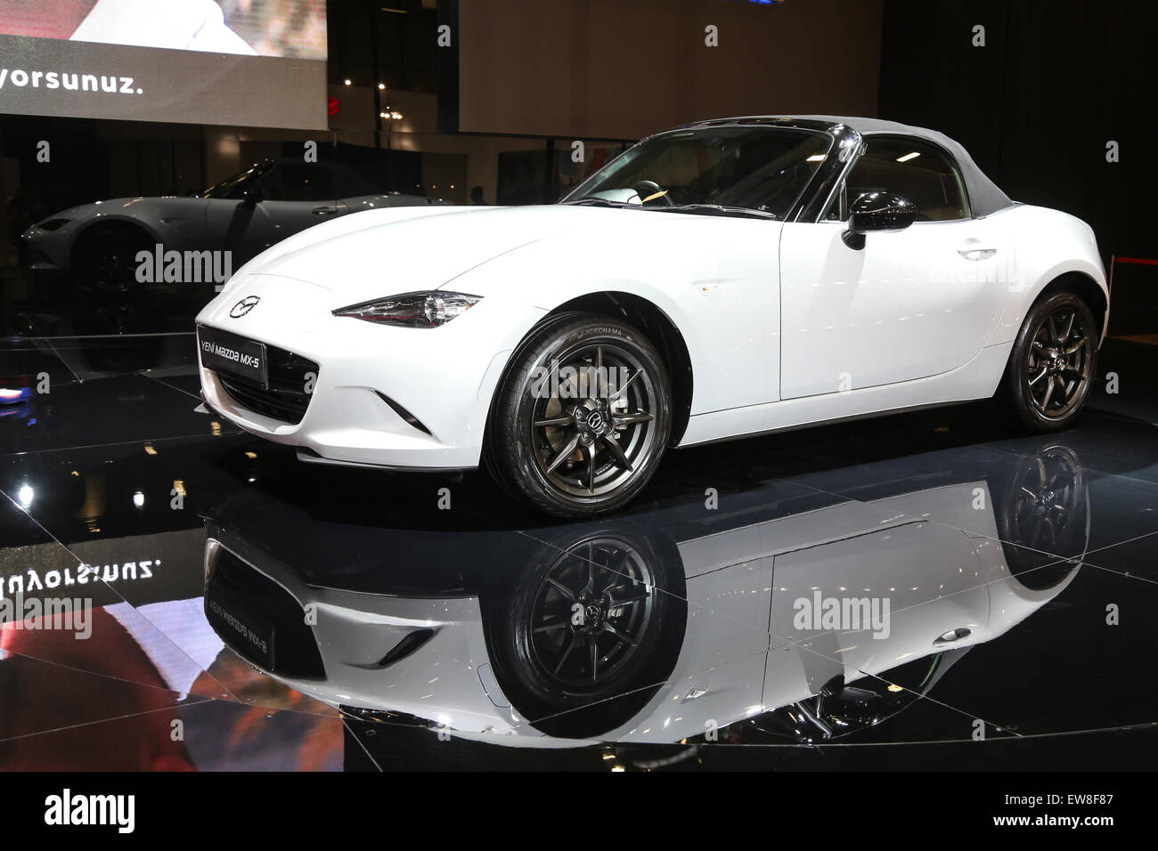 ISTANBUL, TURKEY - MAY 30, 2015: Mazda MX-5 in Istanbul Autoshow 2015 ...