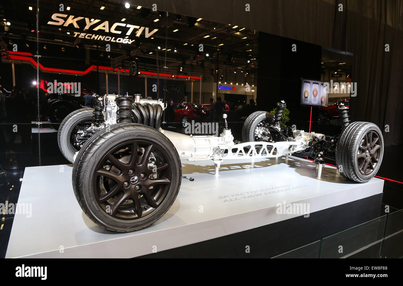 ISTANBUL, TURKEY - MAY 30, 2015: Skyactiv Chassis Technology of Mazda ...