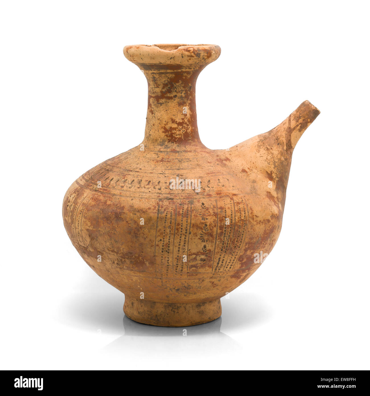 Antique clay ewer isolated on white background Stock Photo - Alamy