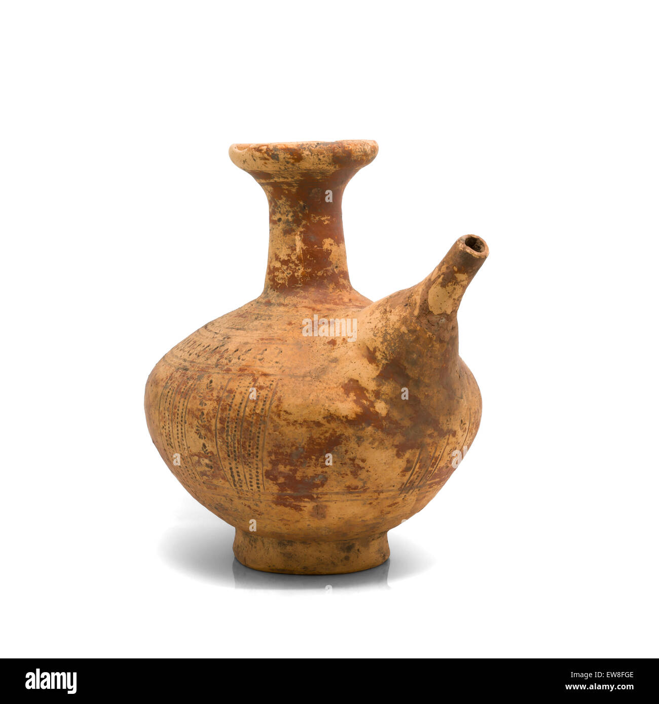Antique clay ewer isolated on white background Stock Photo - Alamy