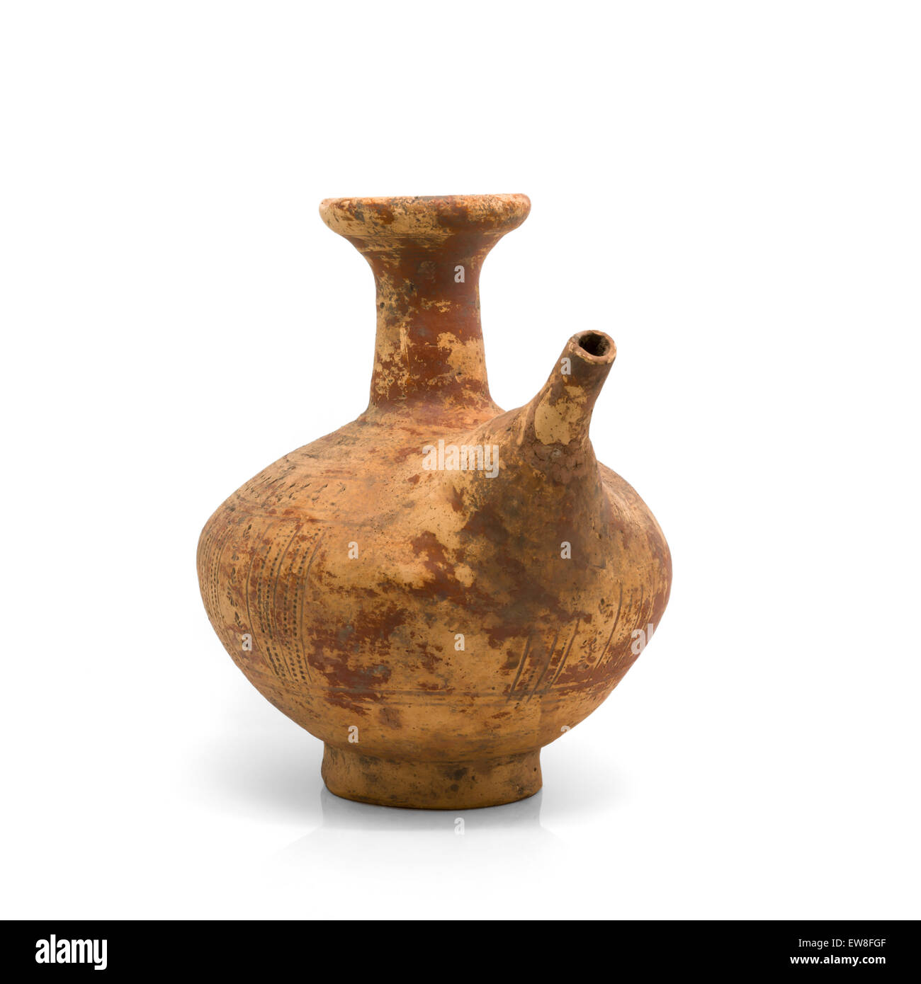 Antique clay ewer isolated on white background Stock Photo - Alamy