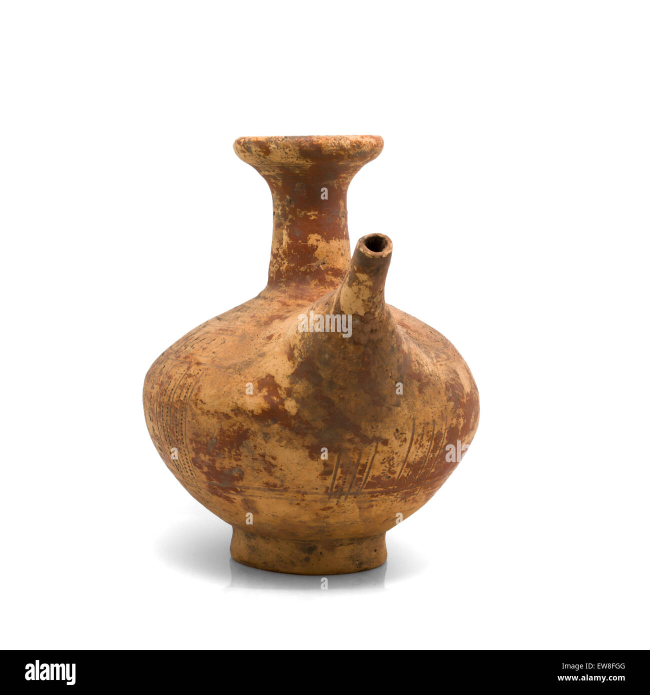 Antique clay ewer isolated on white background Stock Photo - Alamy