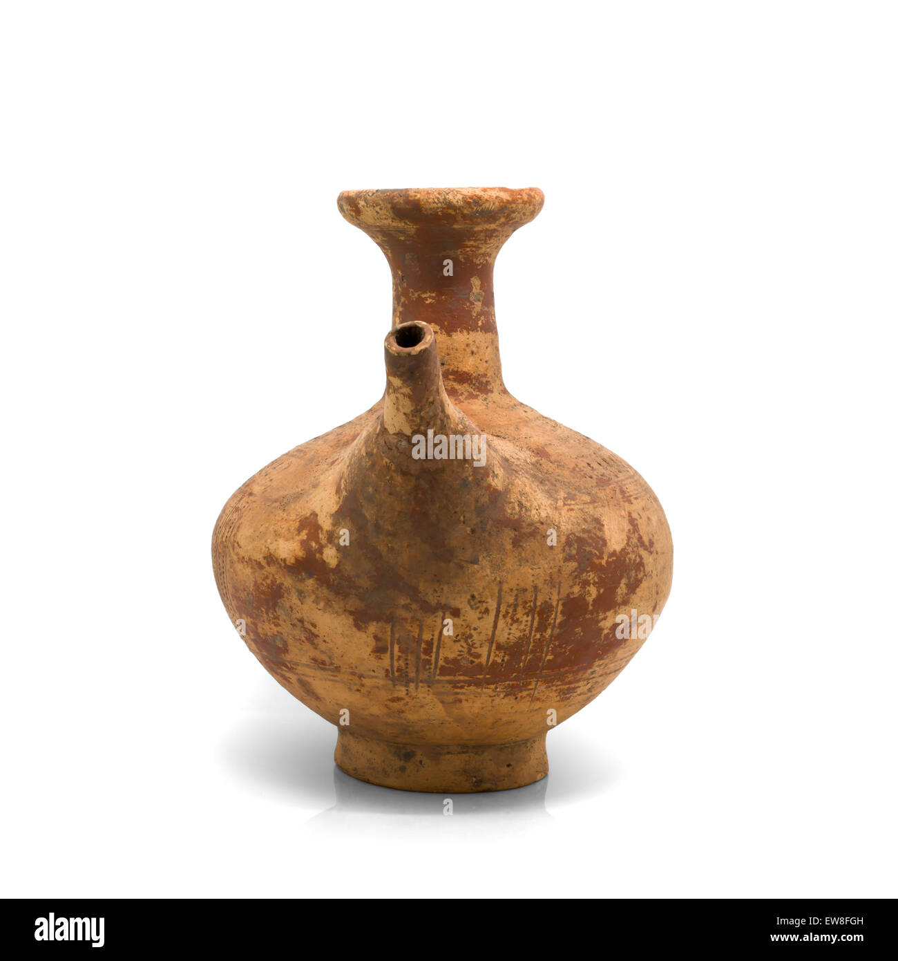 Antique clay ewer isolated on white background Stock Photo - Alamy