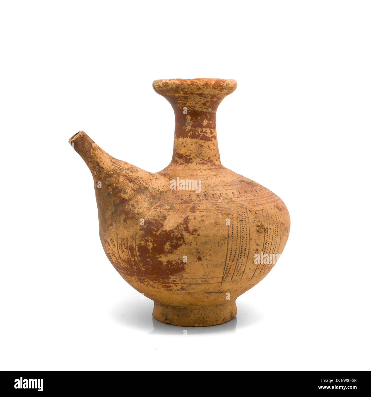 Antique clay ewer isolated on white background Stock Photo - Alamy