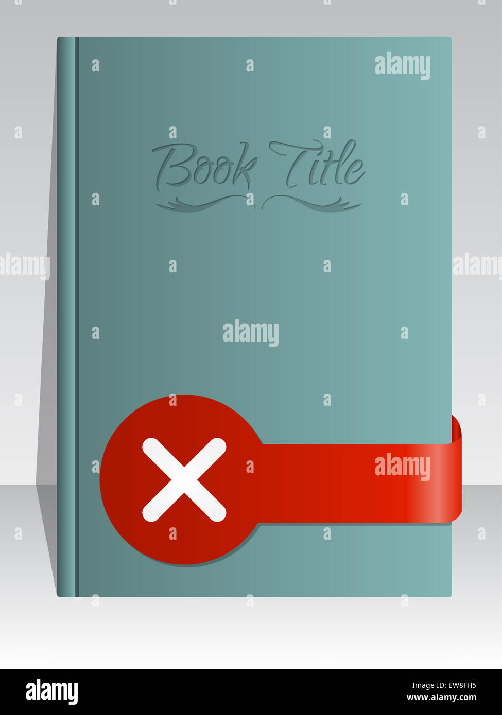 Simplistic book cover design with cross mark ribbon Stock Photo - Alamy