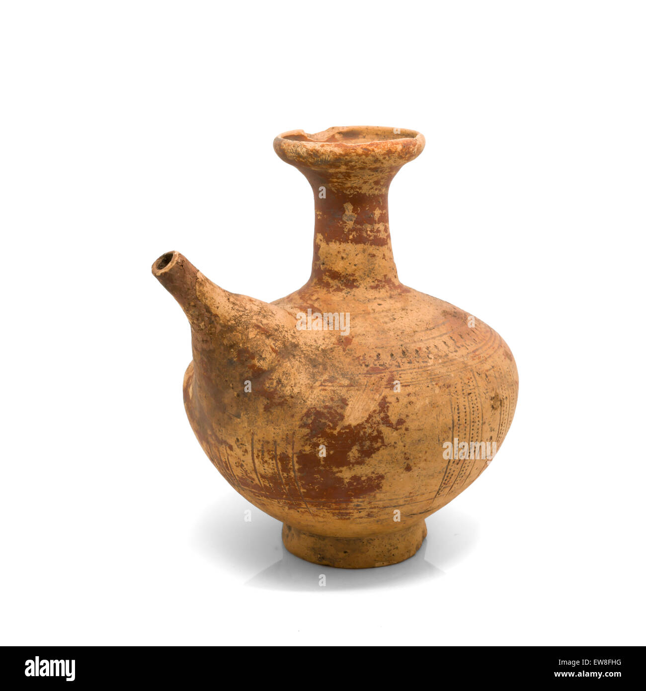 Antique clay ewer isolated on white background Stock Photo - Alamy