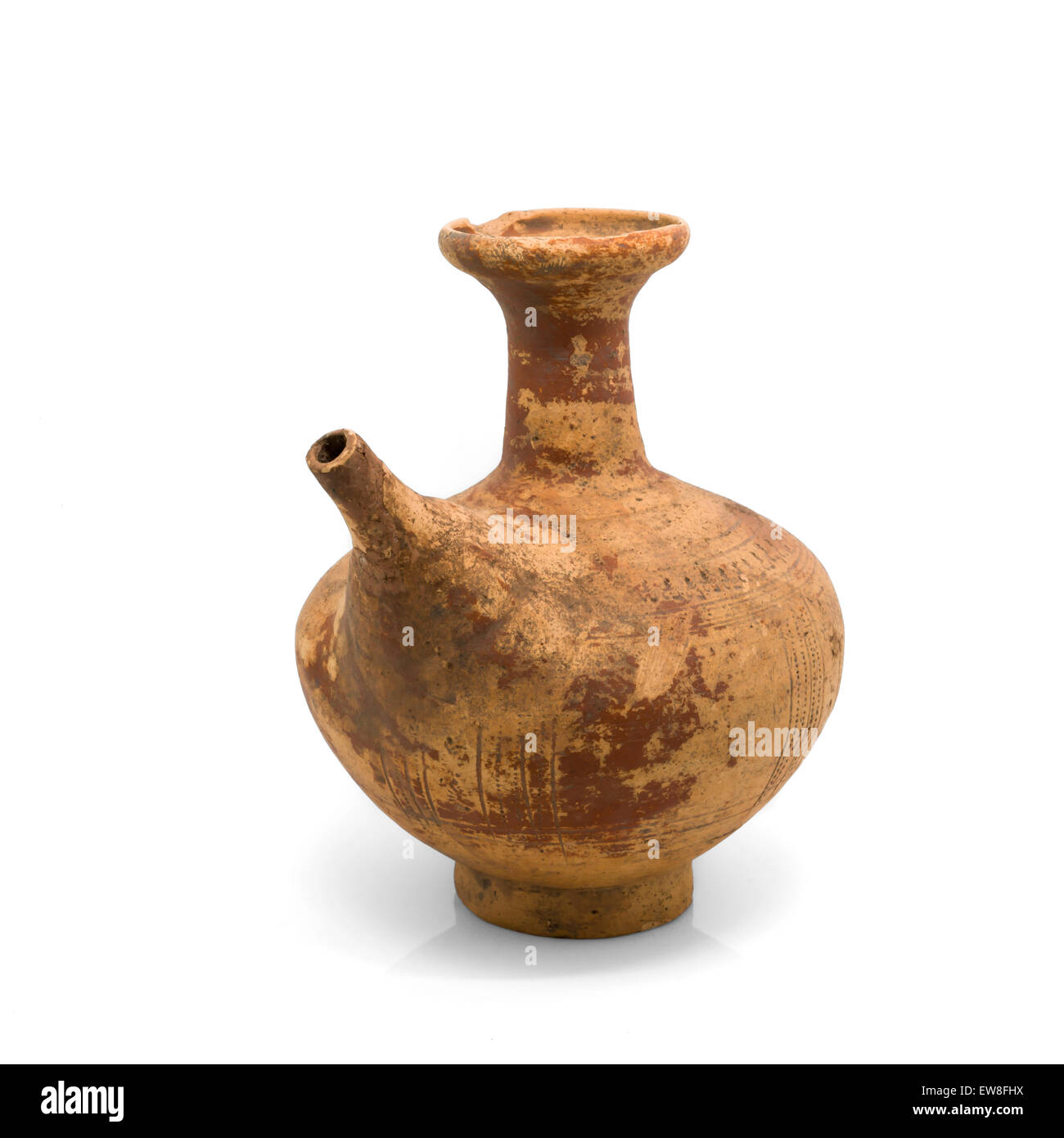 Antique clay ewer isolated on white background Stock Photo - Alamy