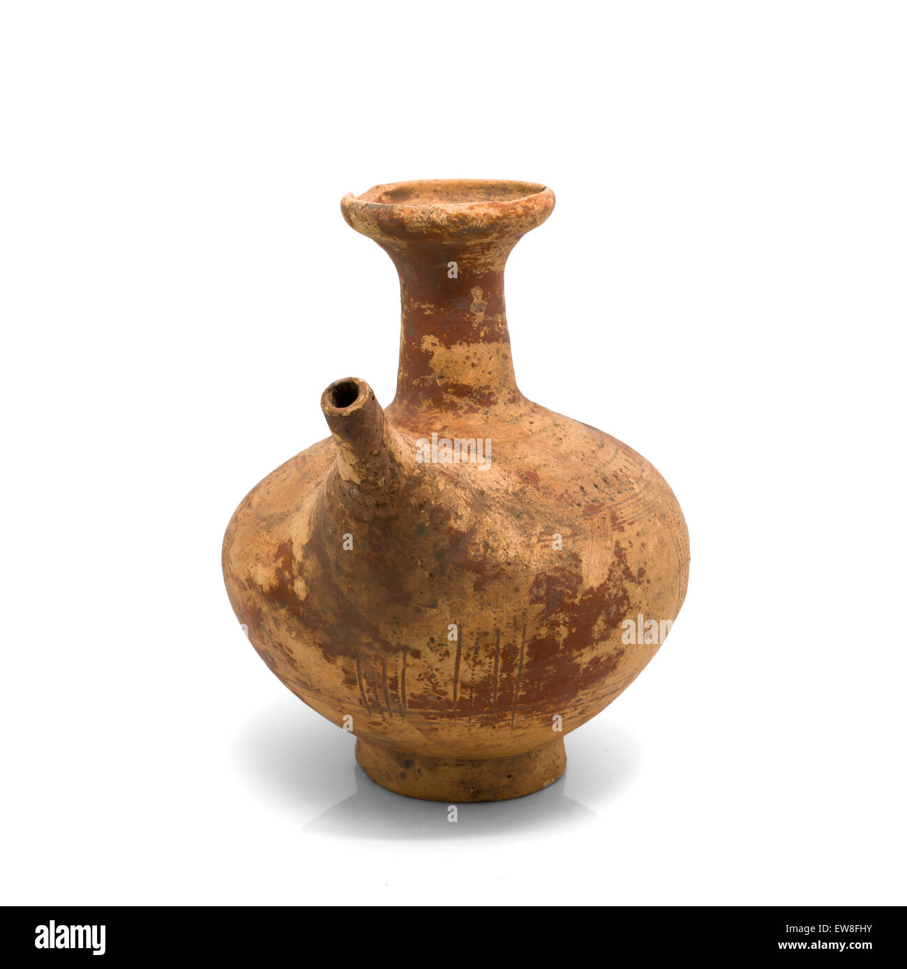 Antique clay ewer isolated on white background Stock Photo - Alamy
