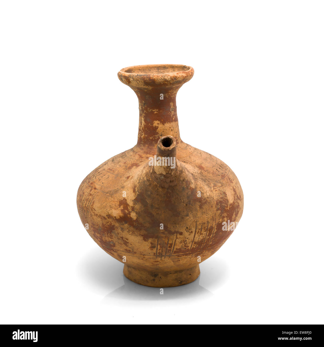 Antique clay ewer isolated on white background Stock Photo - Alamy