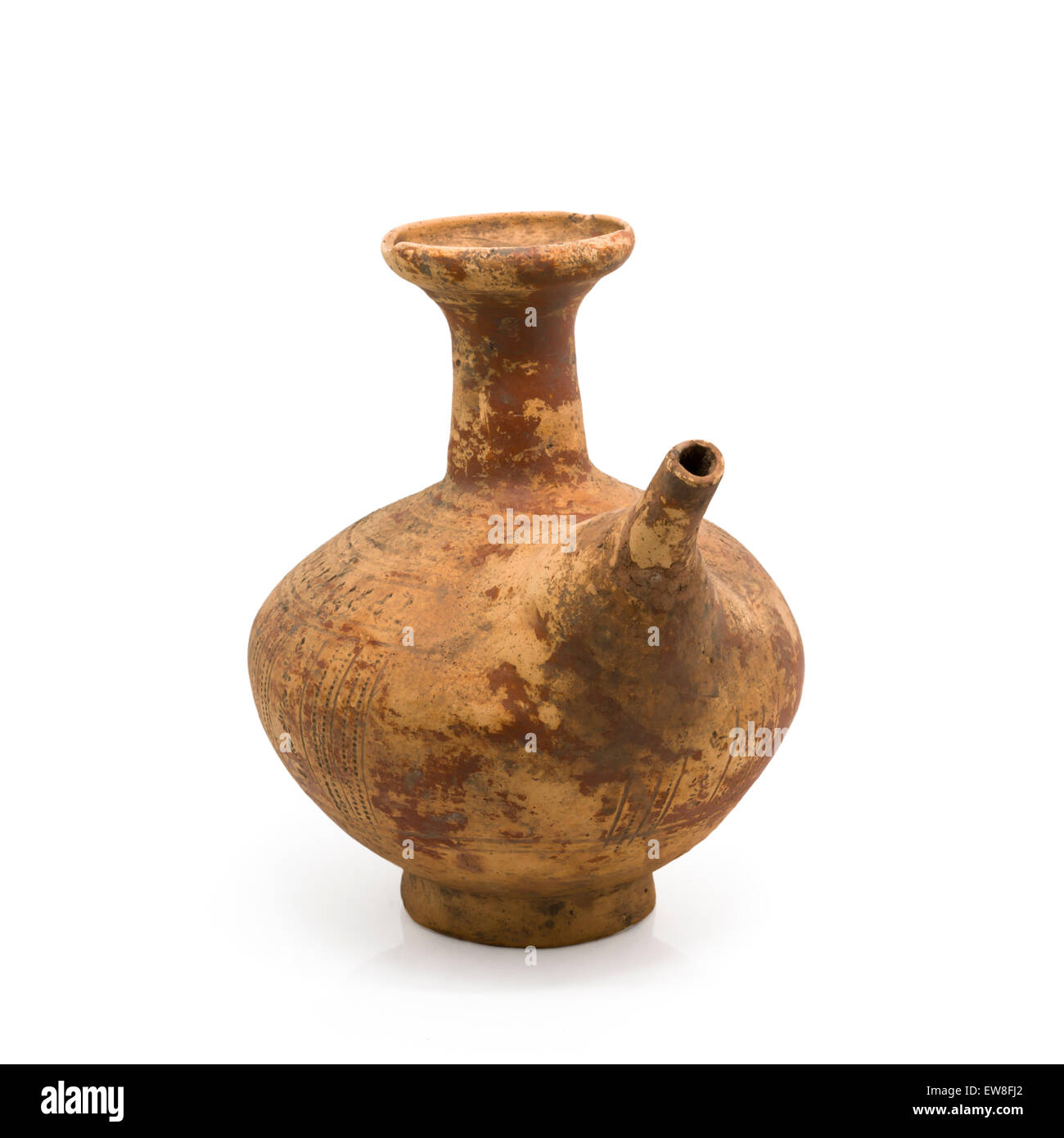 Antique clay ewer isolated on white background Stock Photo - Alamy