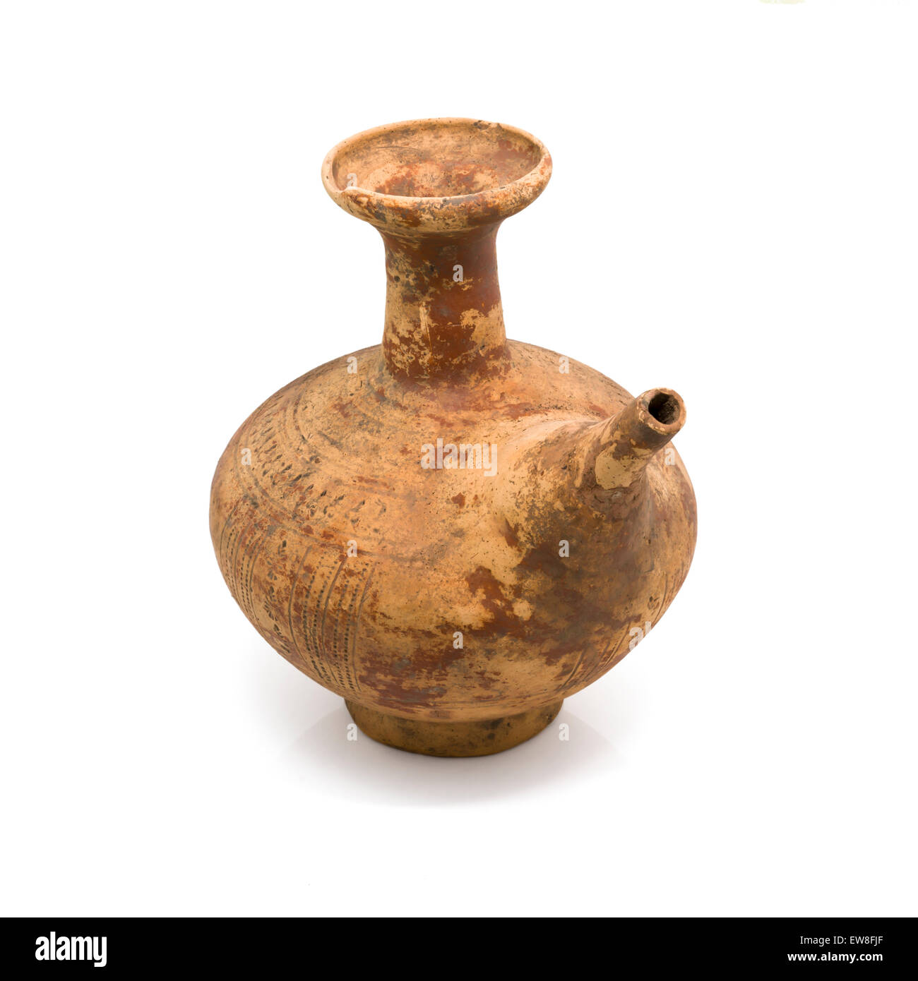 Antique clay ewer isolated on white background Stock Photo - Alamy