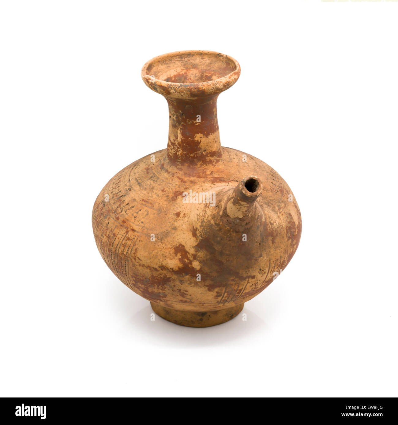 Antique clay ewer isolated on white background Stock Photo - Alamy