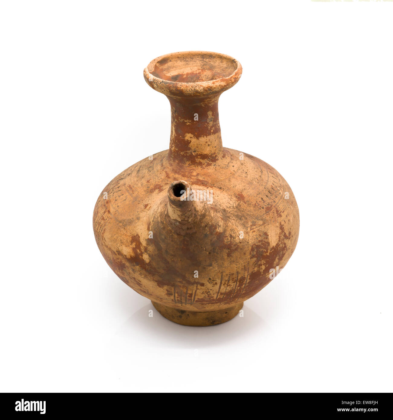 Antique clay ewer isolated on white background Stock Photo - Alamy