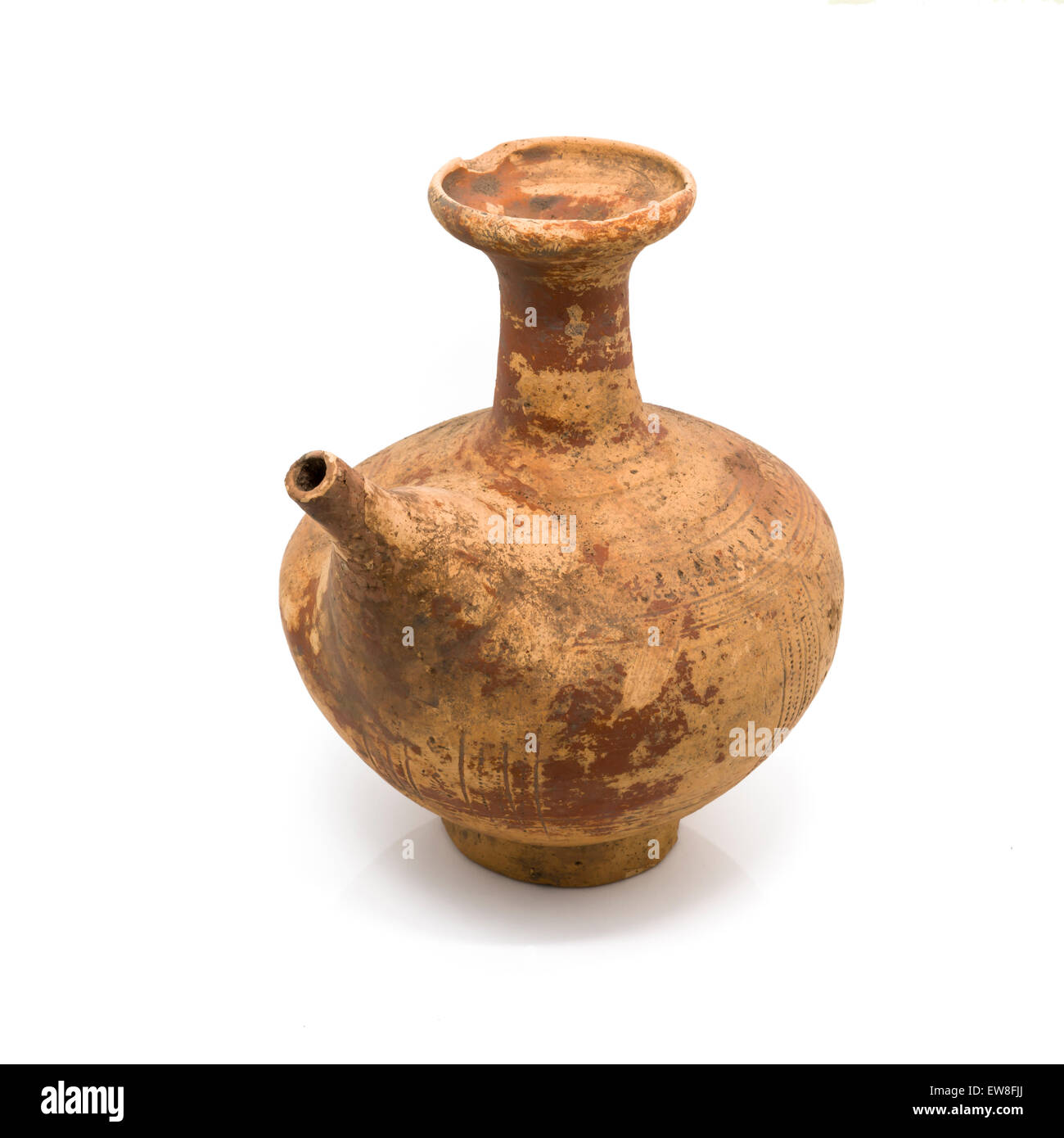 Antique clay ewer isolated on white background Stock Photo - Alamy