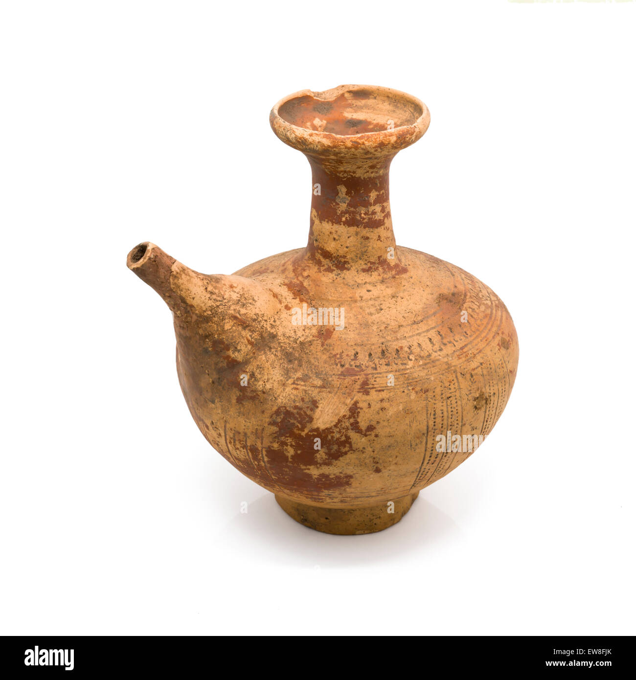Antique clay ewer isolated on white background Stock Photo - Alamy