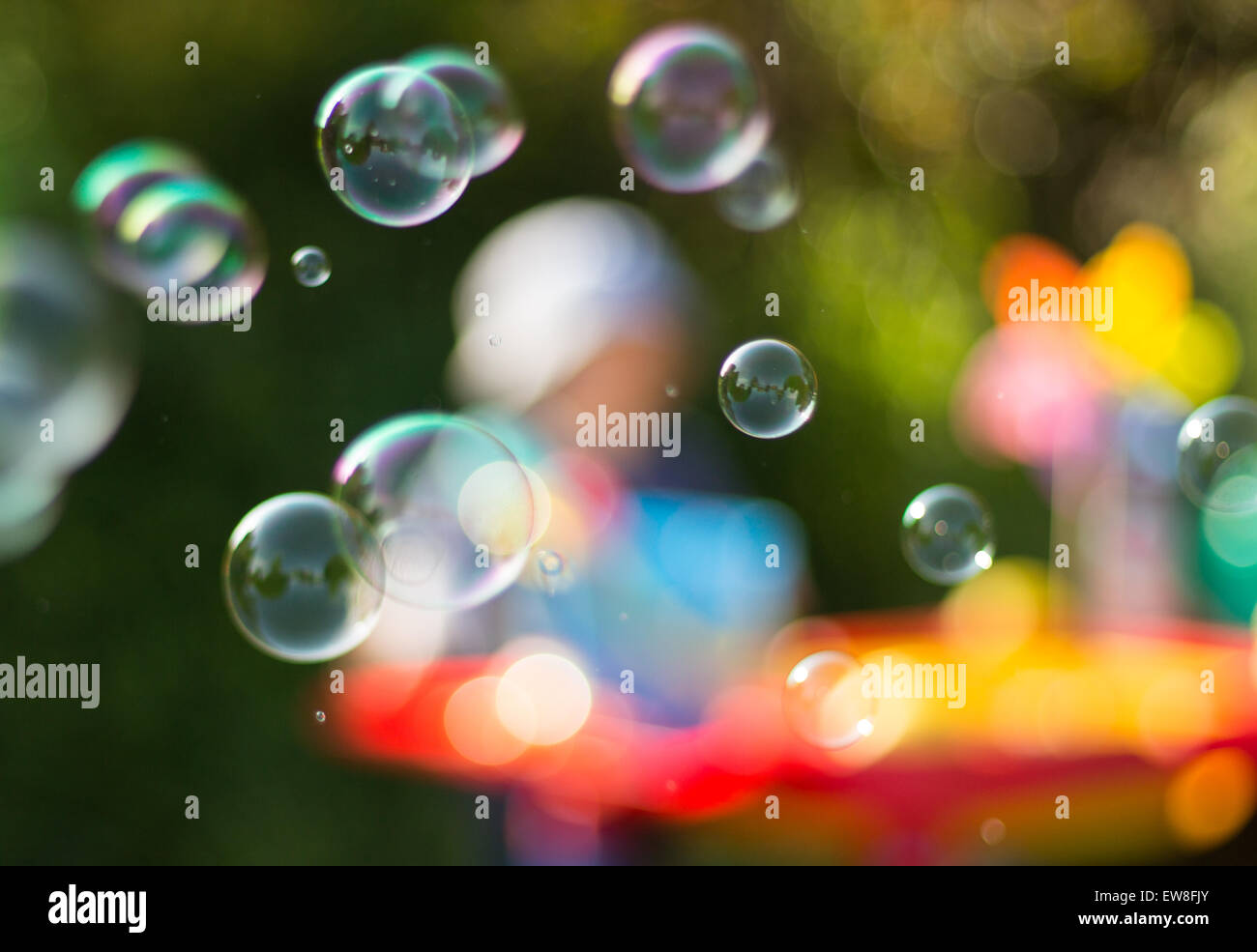 Kids bubbles, sunny day bright fun party colours Stock Photo - Alamy