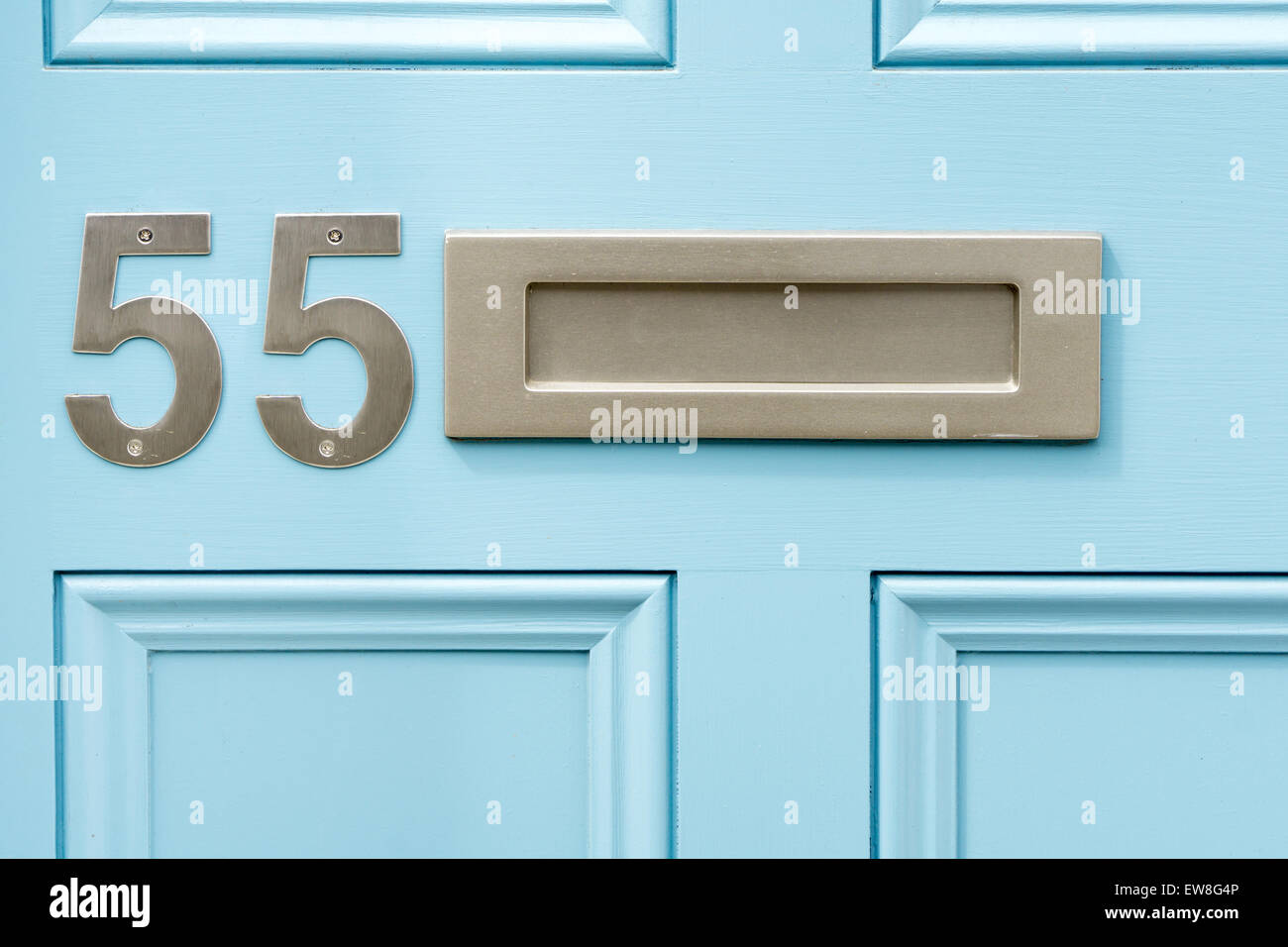 Door number 55 fifty five and letterbox conceptual image Stock Photo ...
