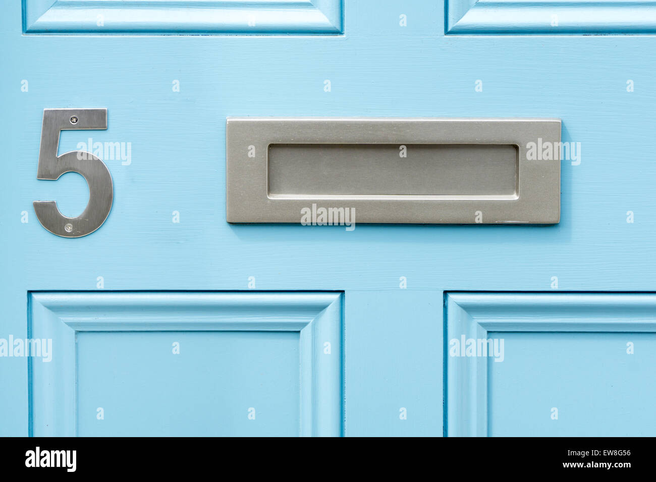 Door number 5 five and letterbox conceptual image closeup Stock Photo ...