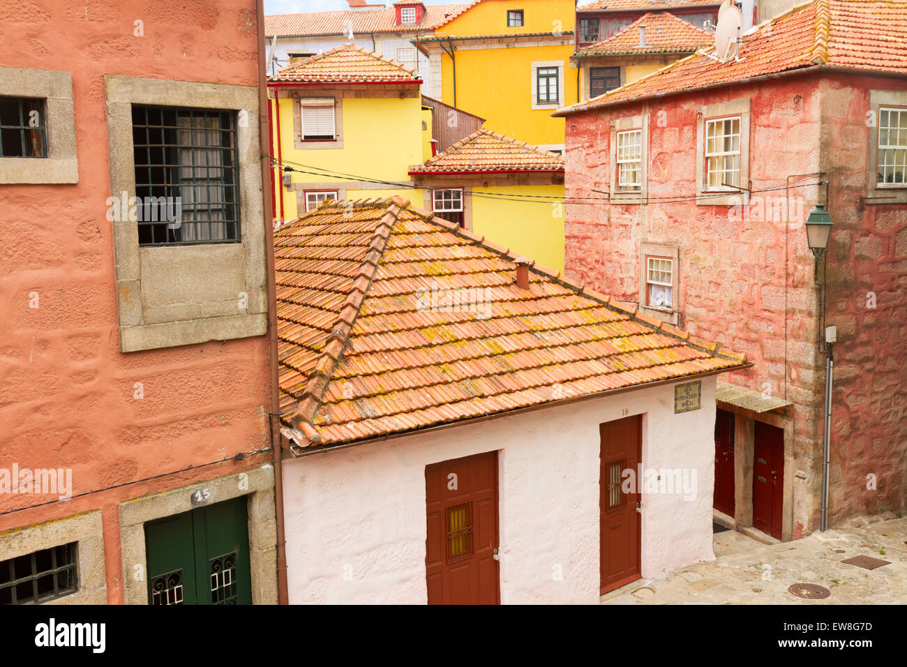 colorful houses in old town, Porto Stock Photo - Alamy