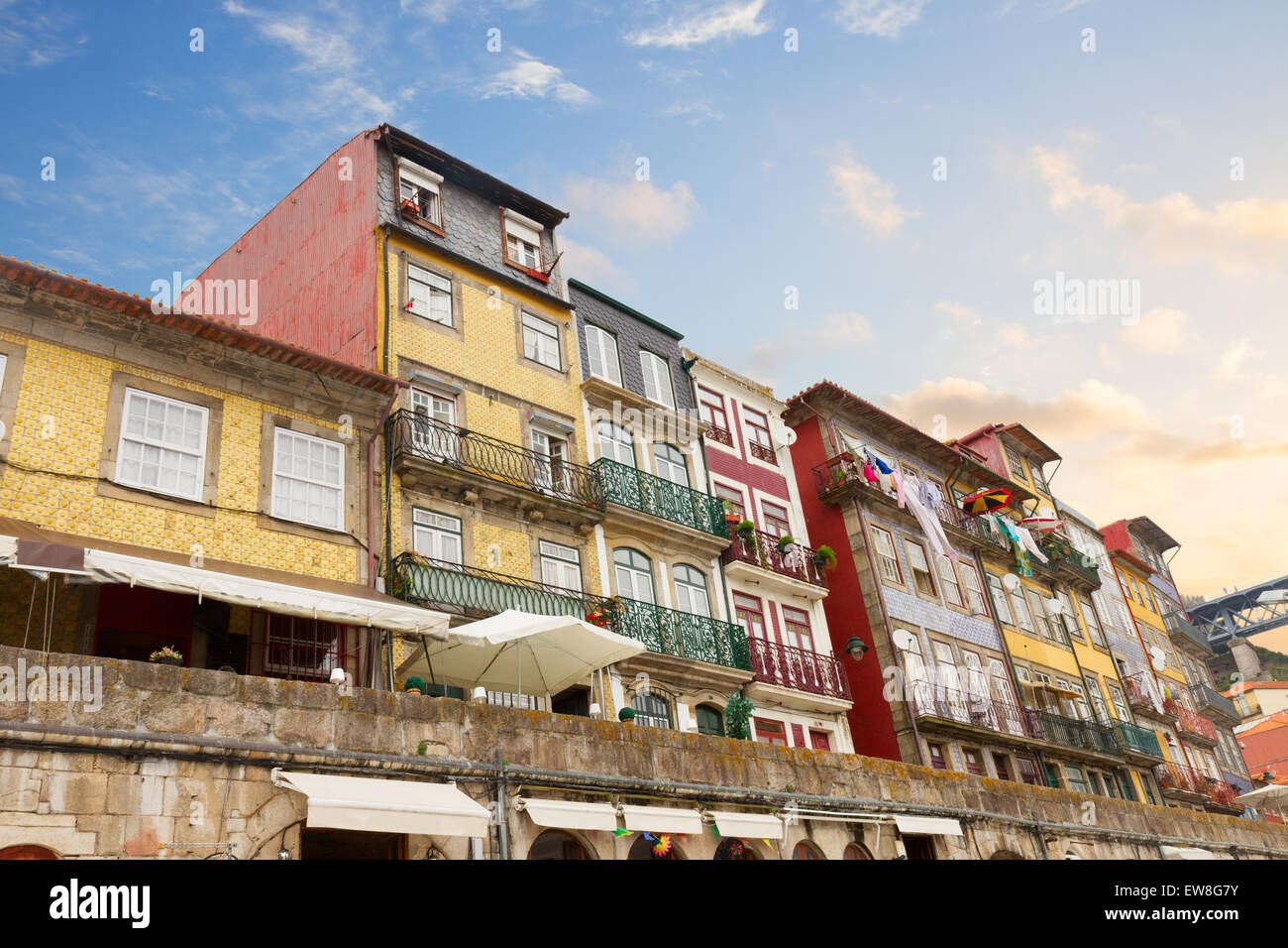 colorful houses in old town, Porto Stock Photo - Alamy
