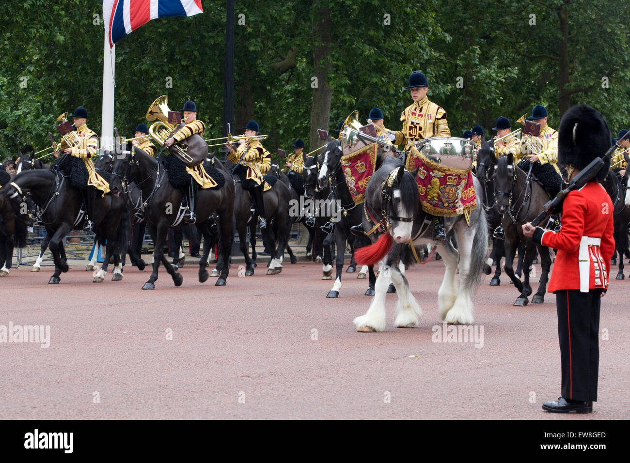Mounted band of the Household Cavalry at Trooping the Colour. Mercury ...