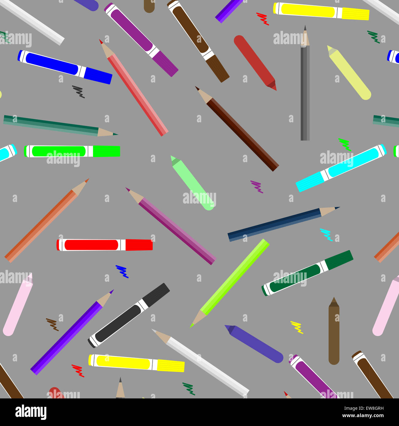 Paint seamless pattern. Art color, crayon and marker background, vector ...