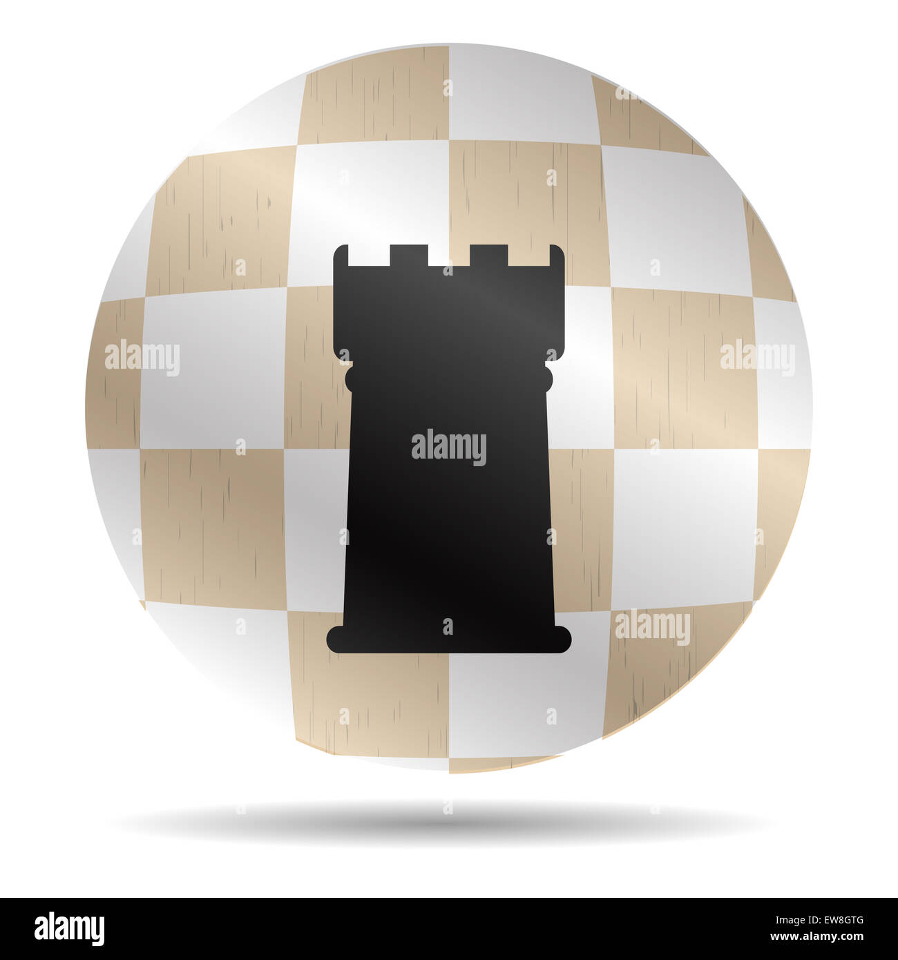 Icon chess rook. Chessboard symbol, checkmate and rank, button and sign ...