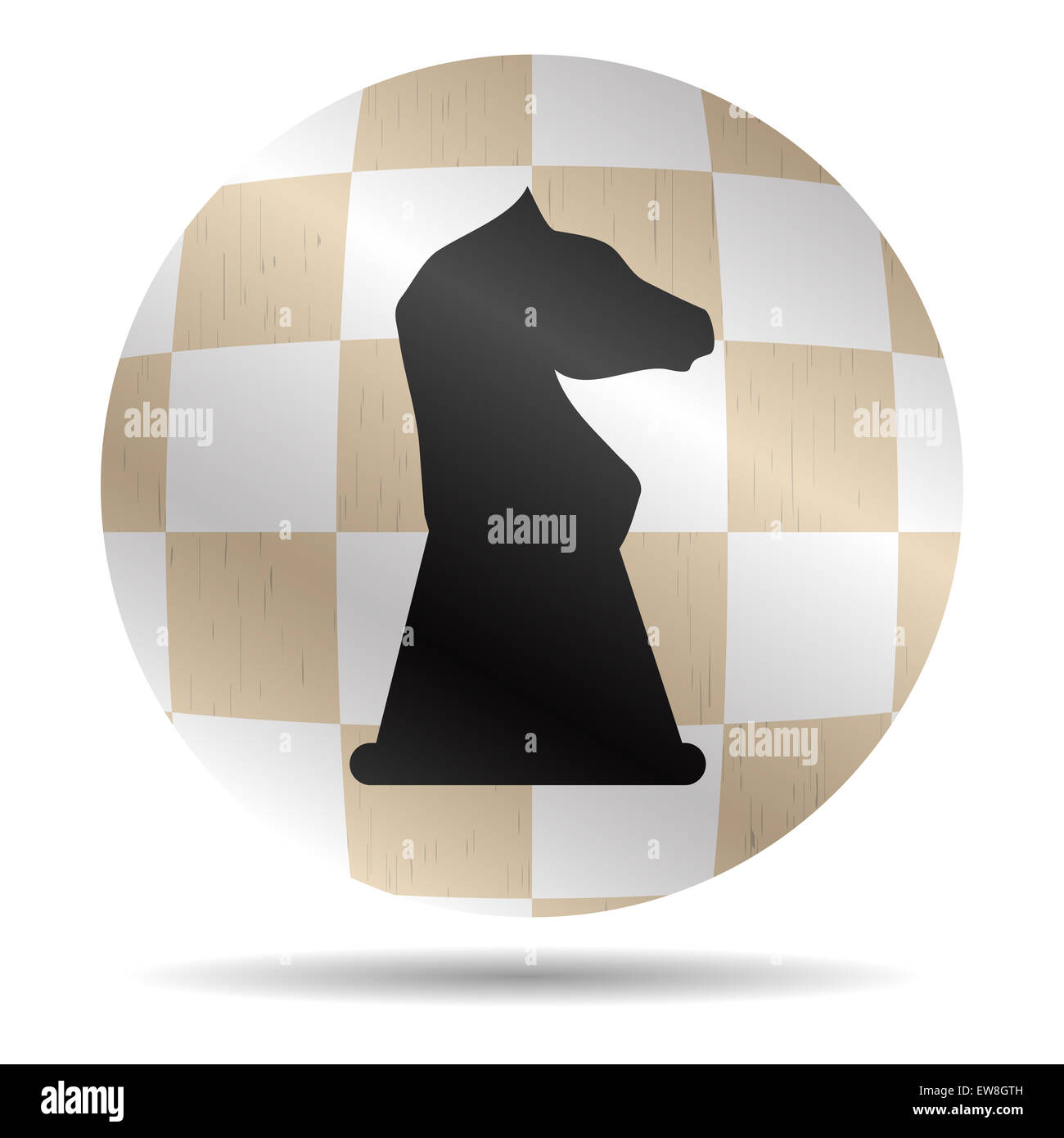 Icon chess knight. Chessboard symbol horse, checkmate and rank, button ...