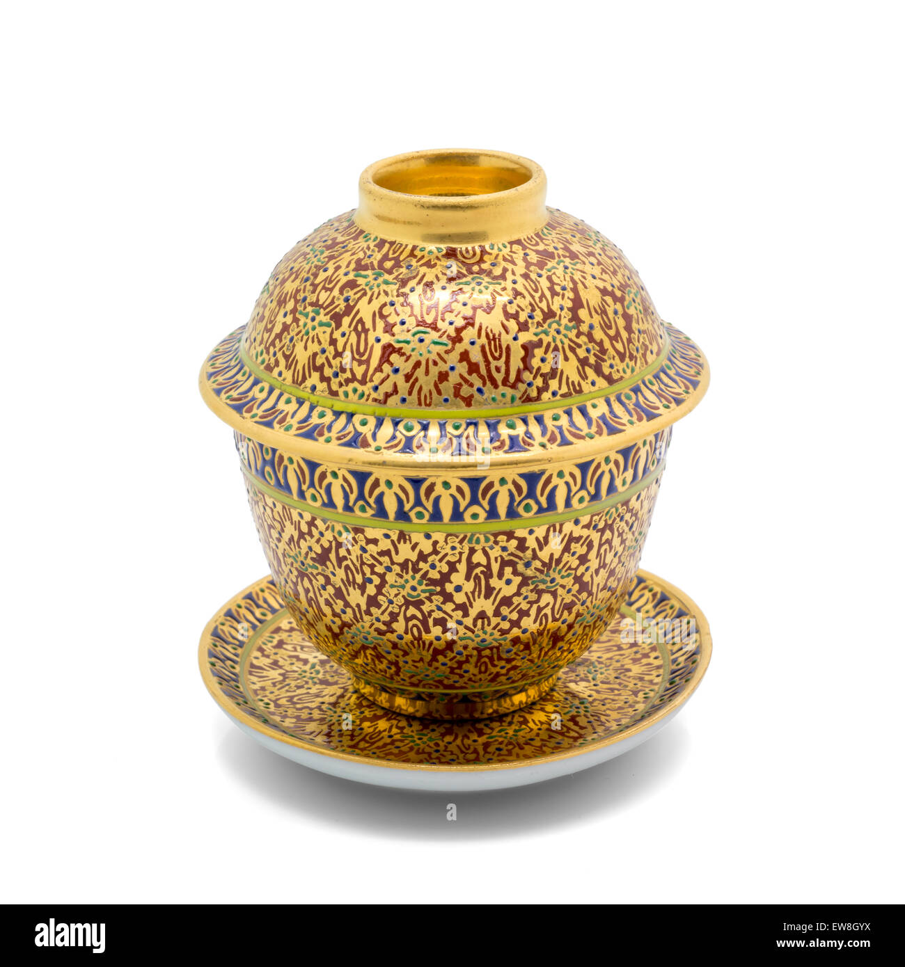 Antique Chinese tea bowl, isolated on white background Stock Photo - Alamy