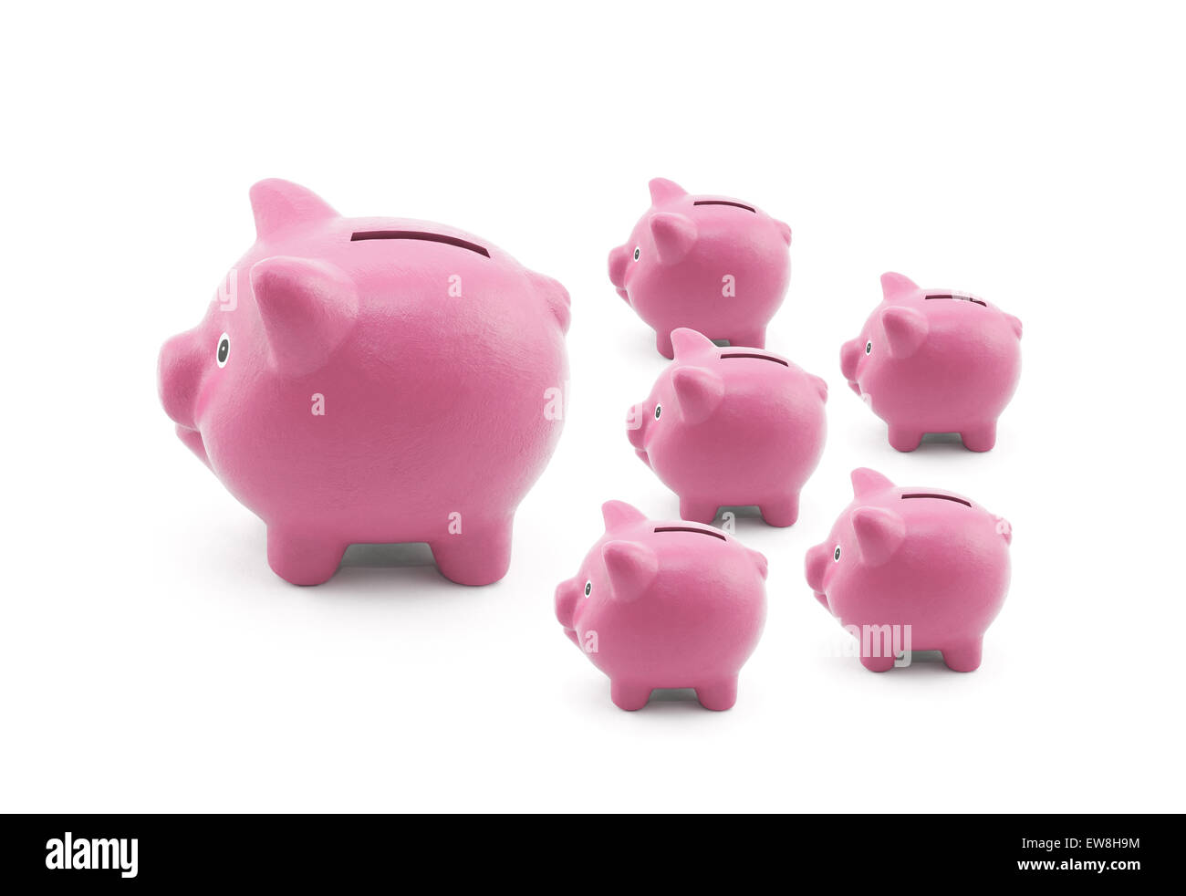 Group of pink piggy banks Stock Photo - Alamy