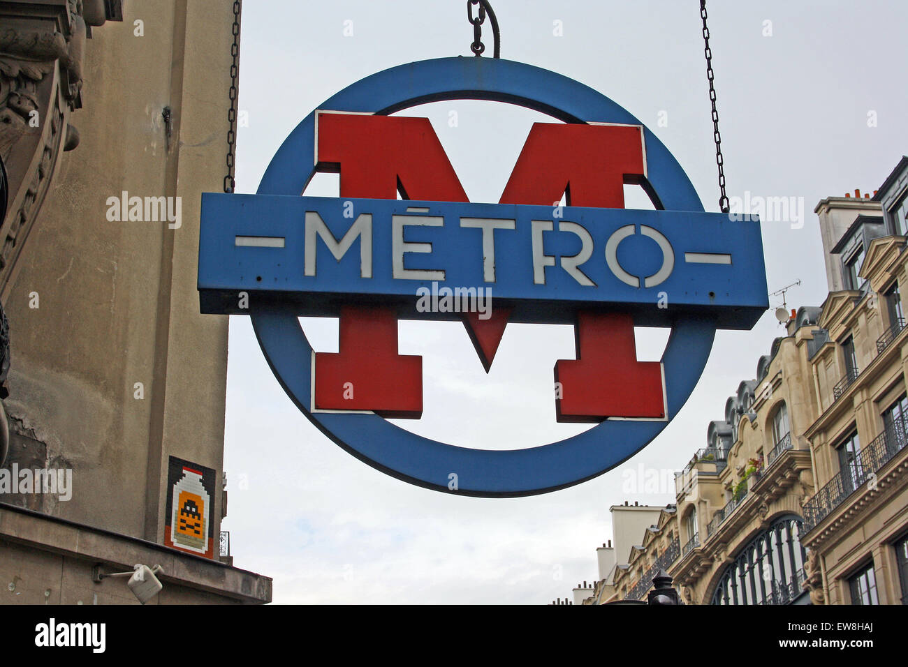 Paris, France, unique Metro sign, Sentier station Stock Photo - Alamy