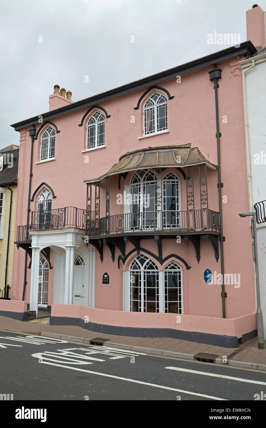 A pink house in Sidmouth Devon Stock Photo - Alamy