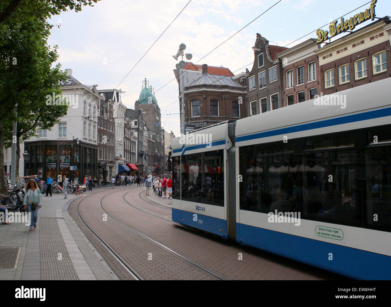 Rembrandtplein, inner city of Amsterdam The Netherlands. Tram passing ...