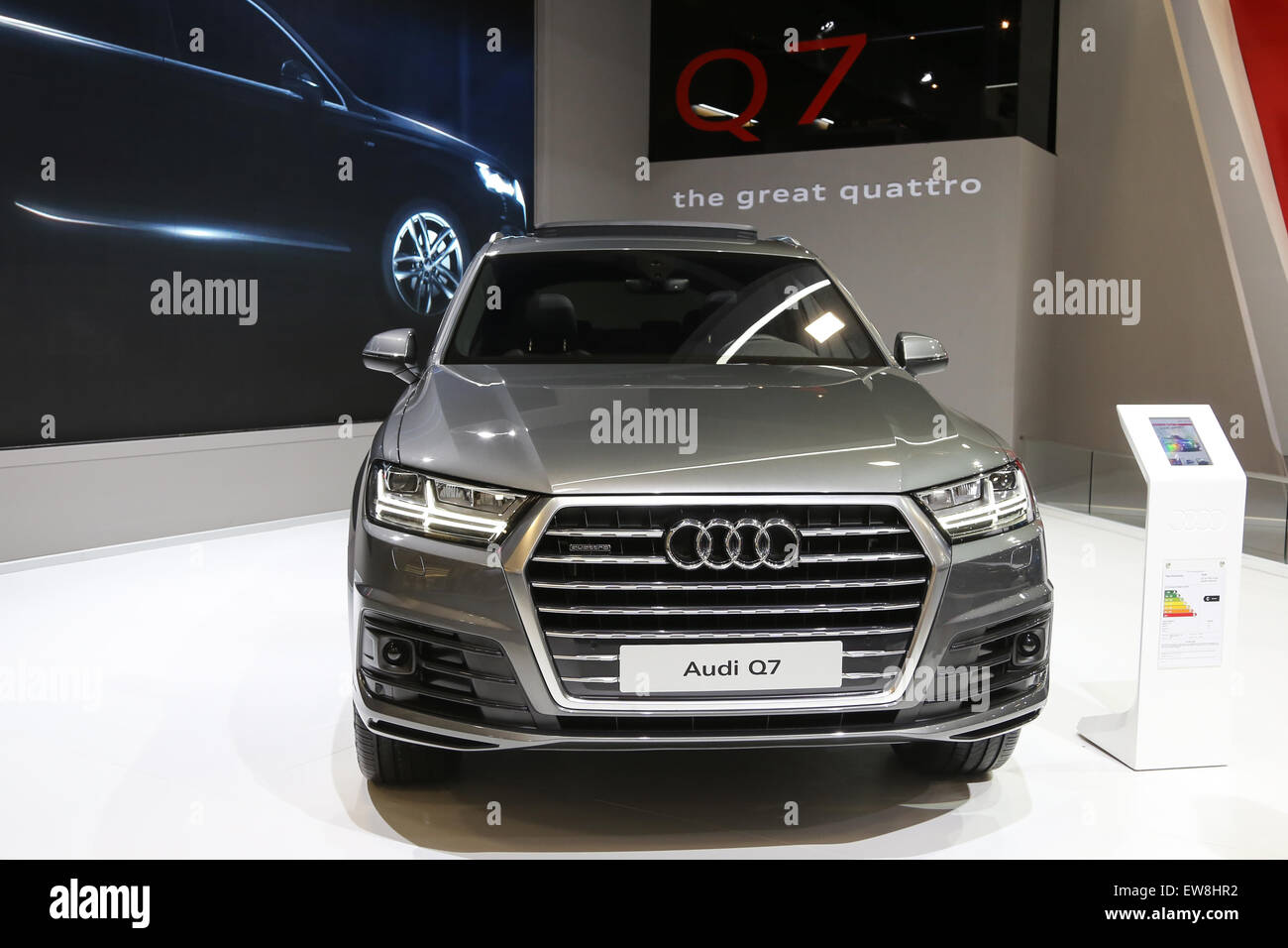 ISTANBUL, TURKEY - MAY 30, 2015: Audi Q7 in Istanbul Autoshow 2015 ...
