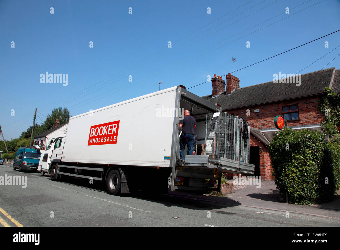 A Booker Wholesale lorry delivering to a general store in Rode Heath ...