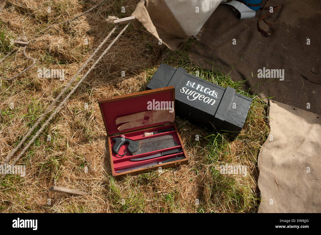 Lions Mound, Waterloo, Belgium. 20th June, 2015. Morning chores at the ...