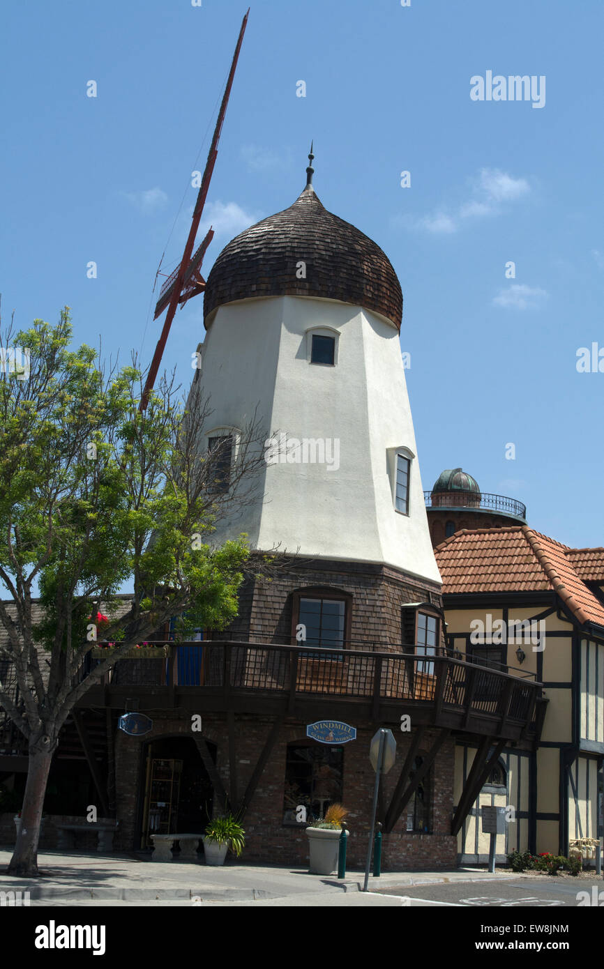 A windmill in the unique "Danish" town of Solvang, California Stock ...