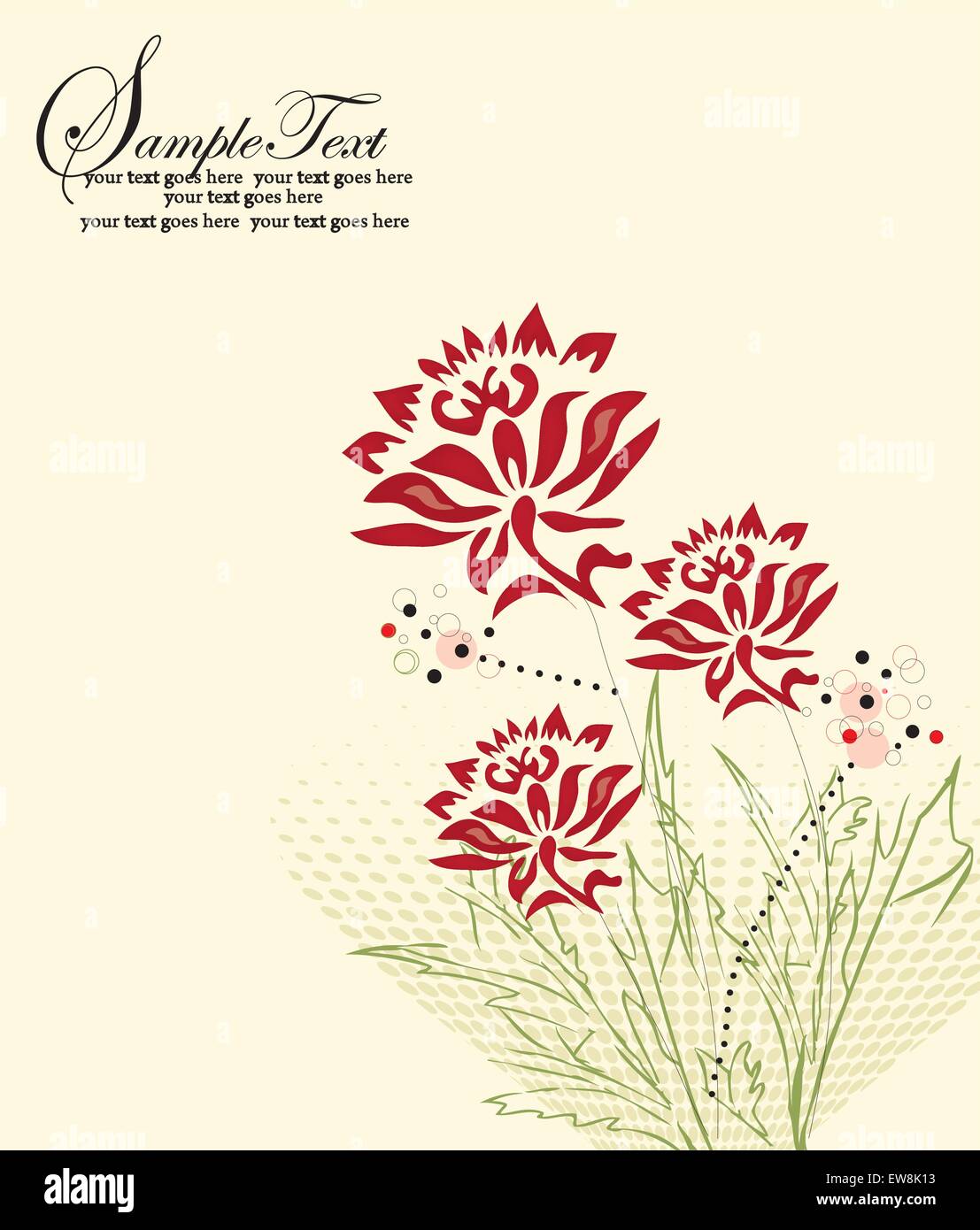 Abstract flowers background with place for your text Stock Vector Image ...