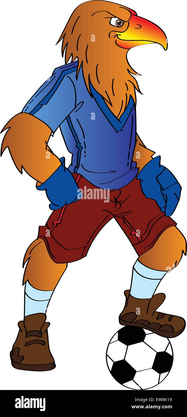 Humanoid Eagle Playing Soccer, vector illustration Stock Vector Image ...