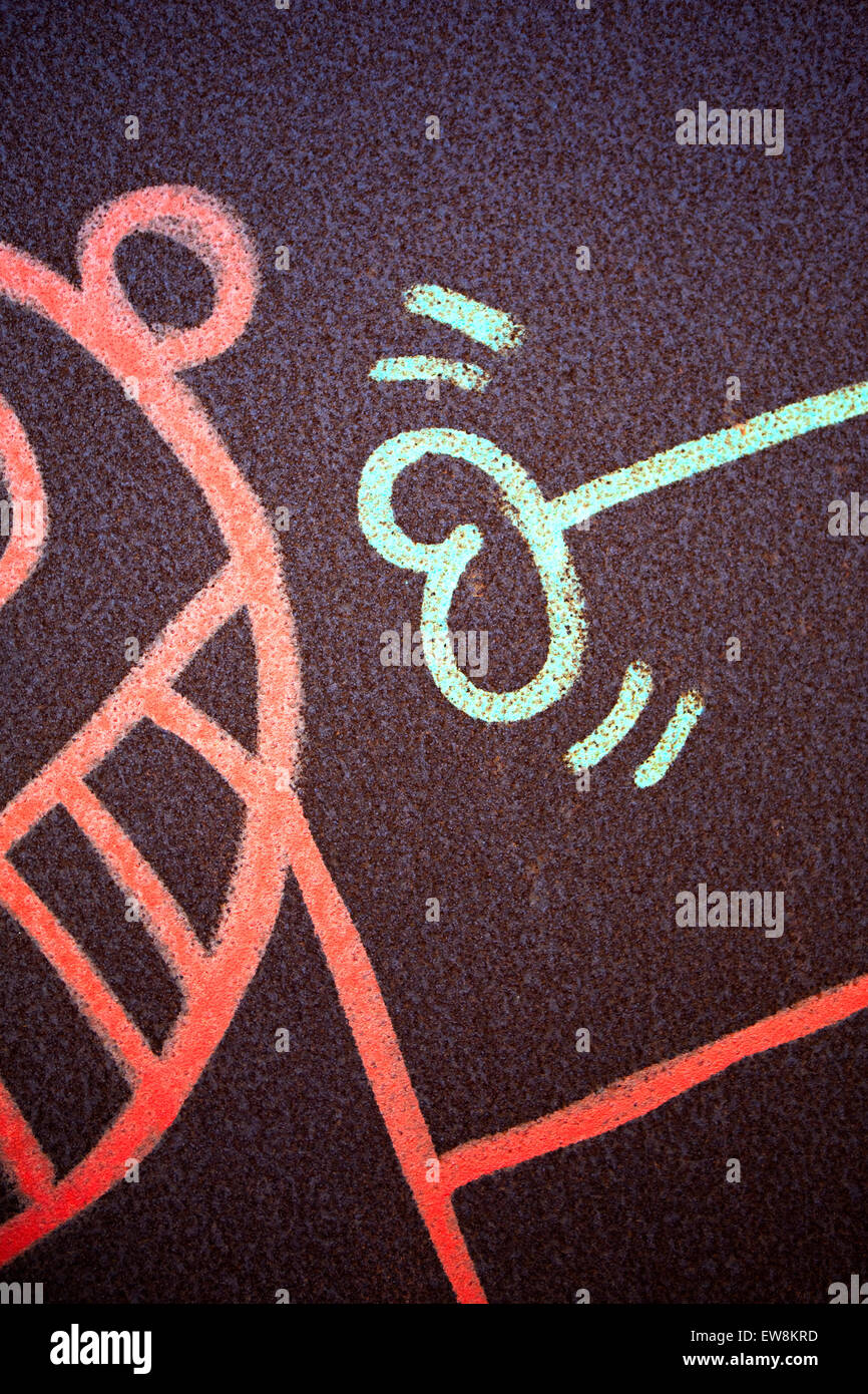 Close up of a graffiti on a rusty panel Stock Photo - Alamy