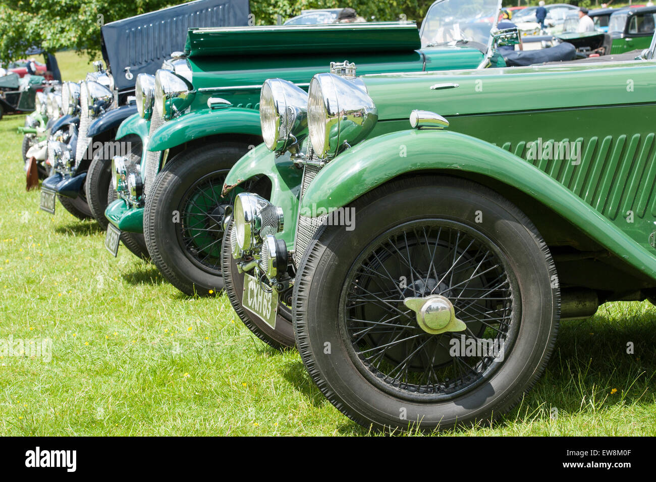 Classic, concourse condition Singer motor cars at an annual convention ...