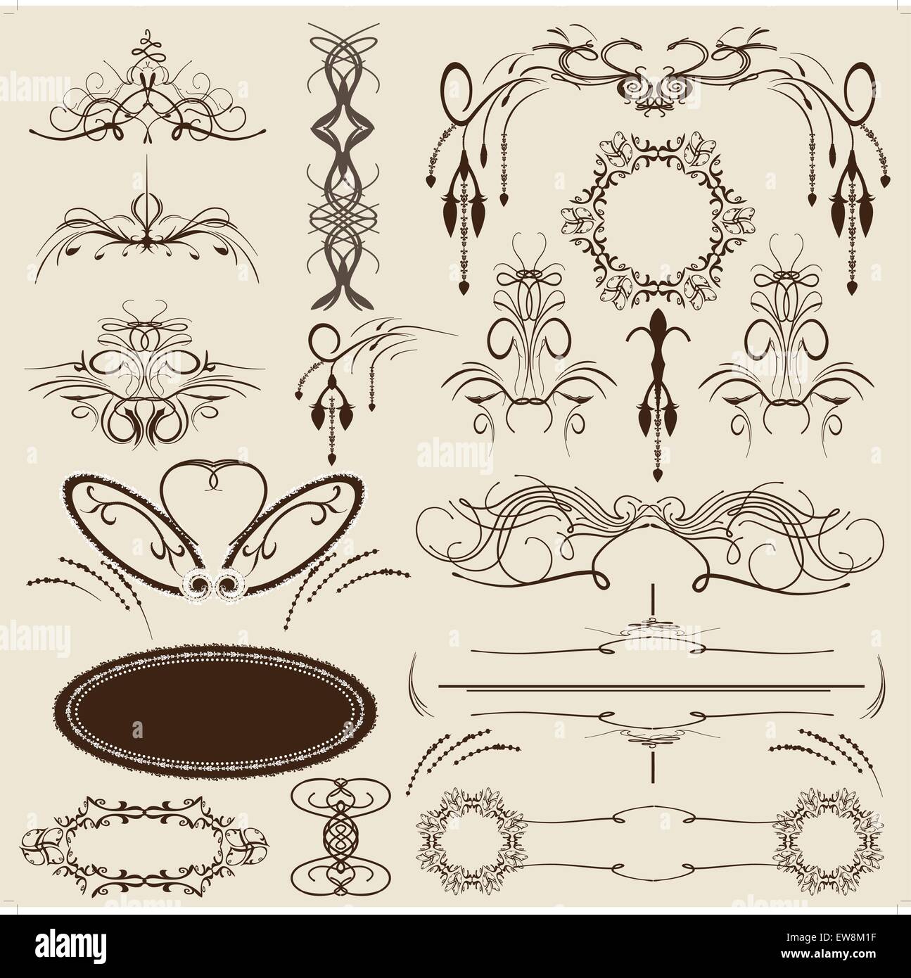Set of vintage vector elements Stock Vector Image & Art - Alamy
